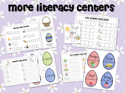 Mrs. Ricca's Kindergarten: Easter Math & Literacy Centers...and a FREEBIE!