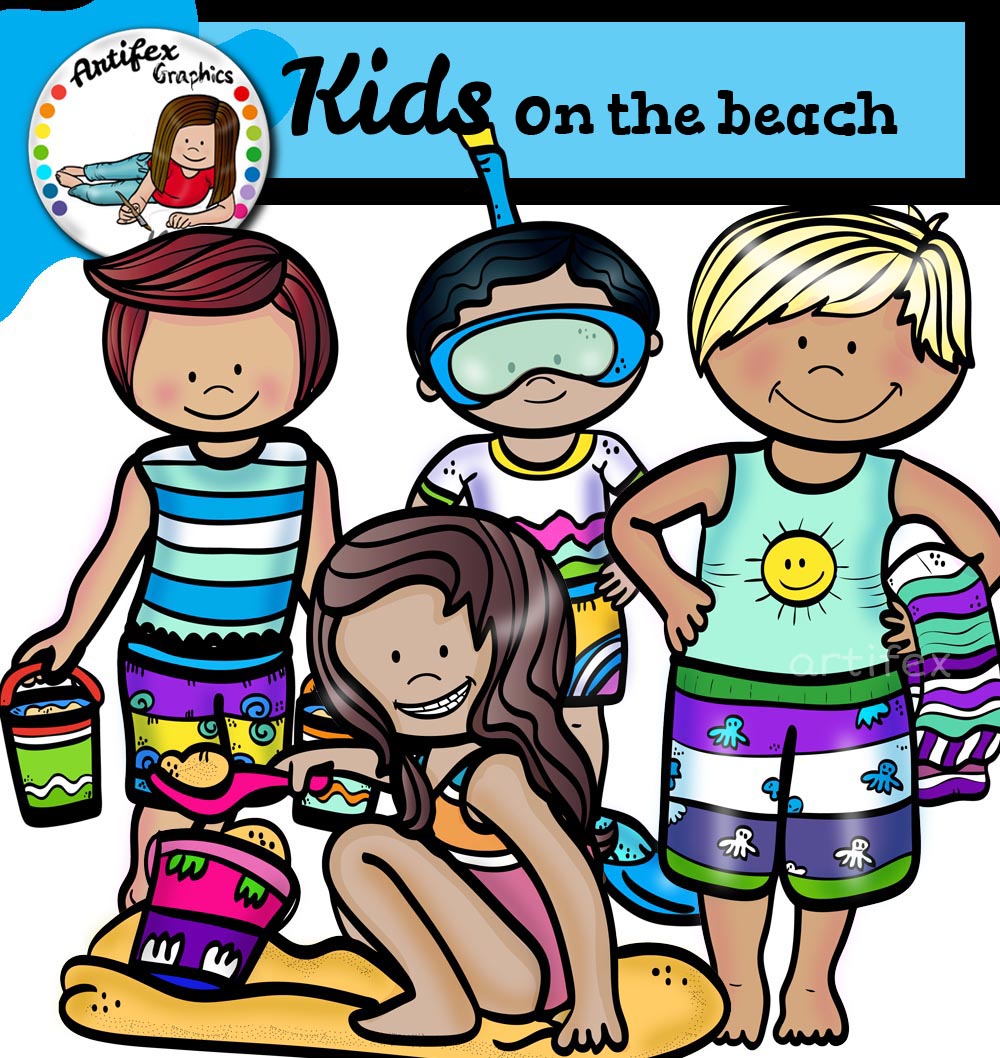 Beach Kids Clip Art