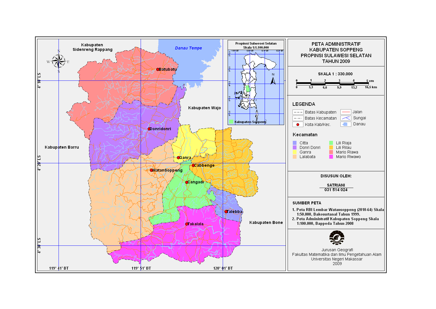 ACC (ASAL CORAT CORET): PETA ADMINISTRATIF SOPPENG