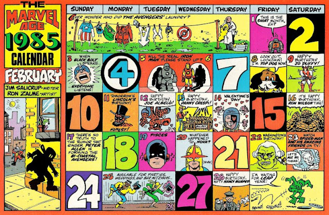 Marvel Comics of the 1980s: 1985 - February and March calendars from ...