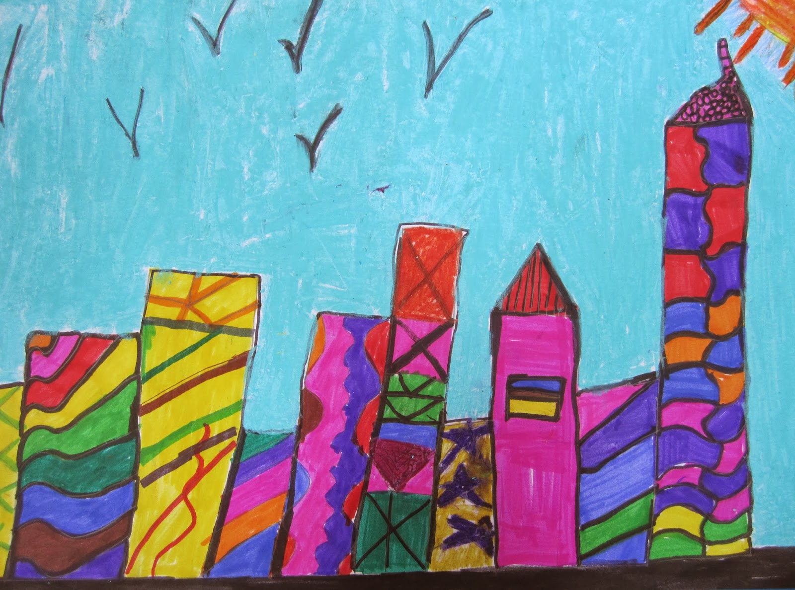 KIS PYP Art Blog: Cityscapes Inspired by Paul Klee: Grades 1 and 2