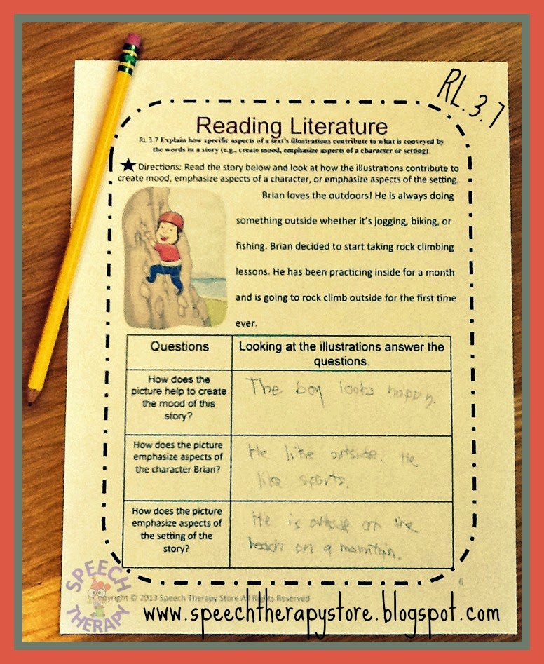 Speech Therapy: 3rd Graders and Common Core Ideas