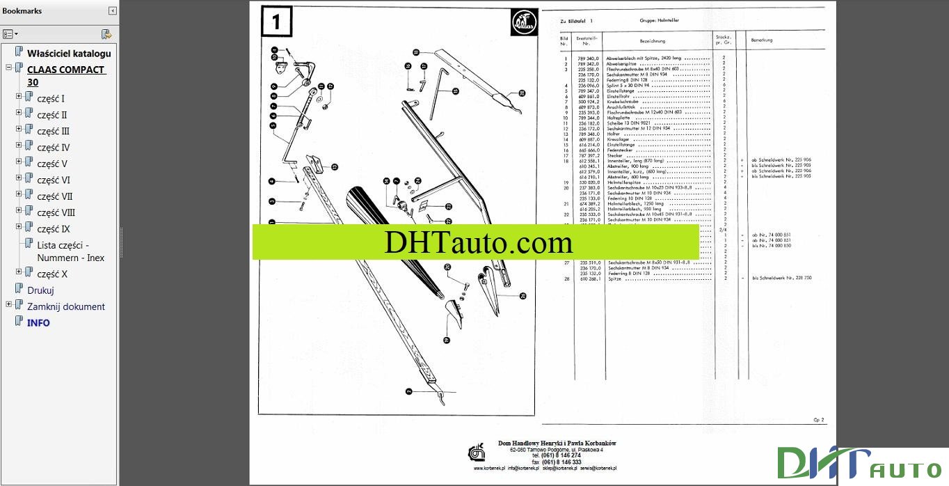 CLAAS PARTS MANUAL FULL - Automotive Library