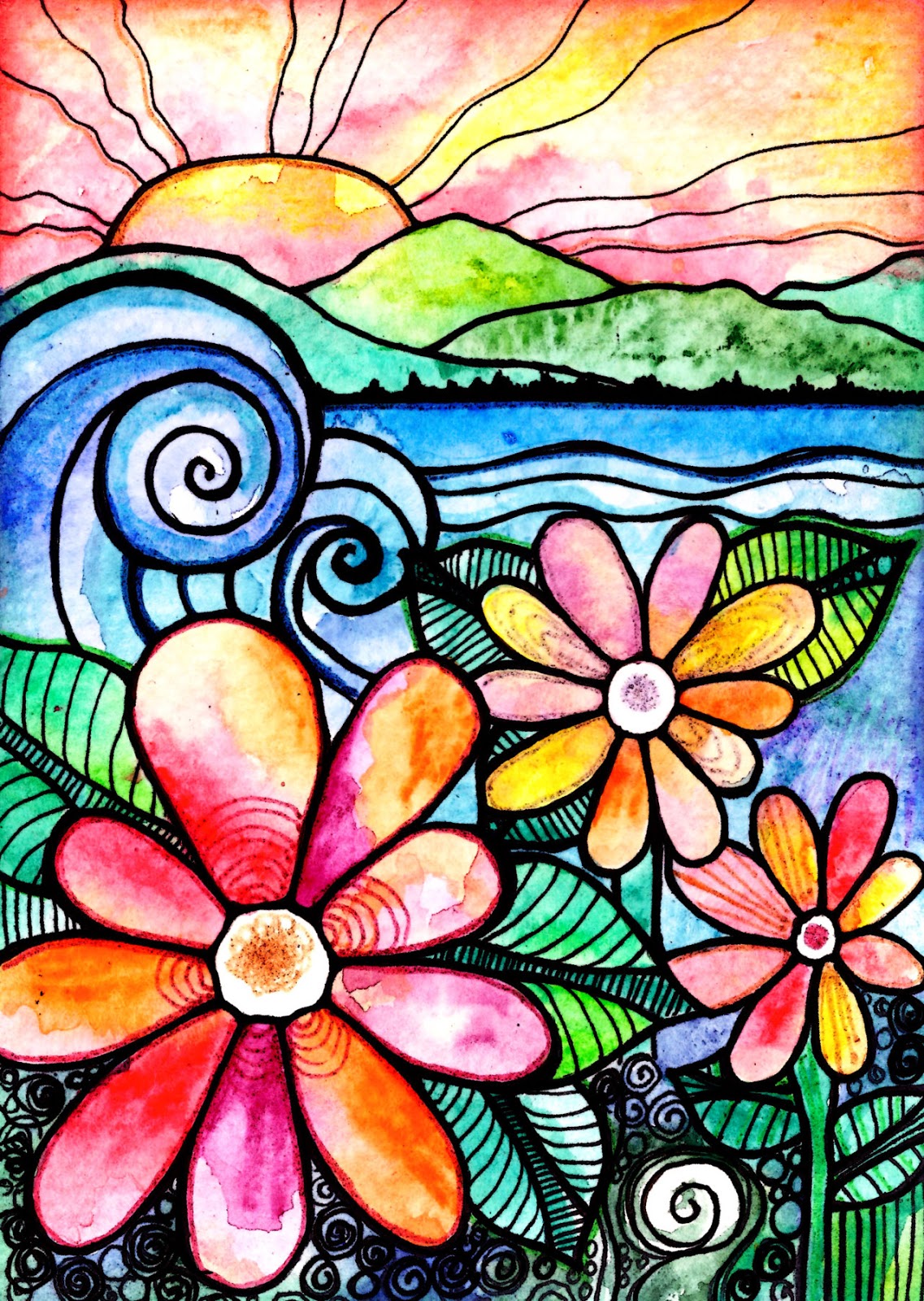 Elements of the Art Room: 4th grade Robin Mead Landscapes