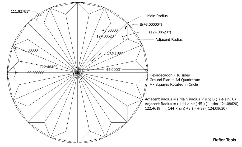 Roof Framing Geometry: Alhambra Granada Ad Quadratum Ground Plan