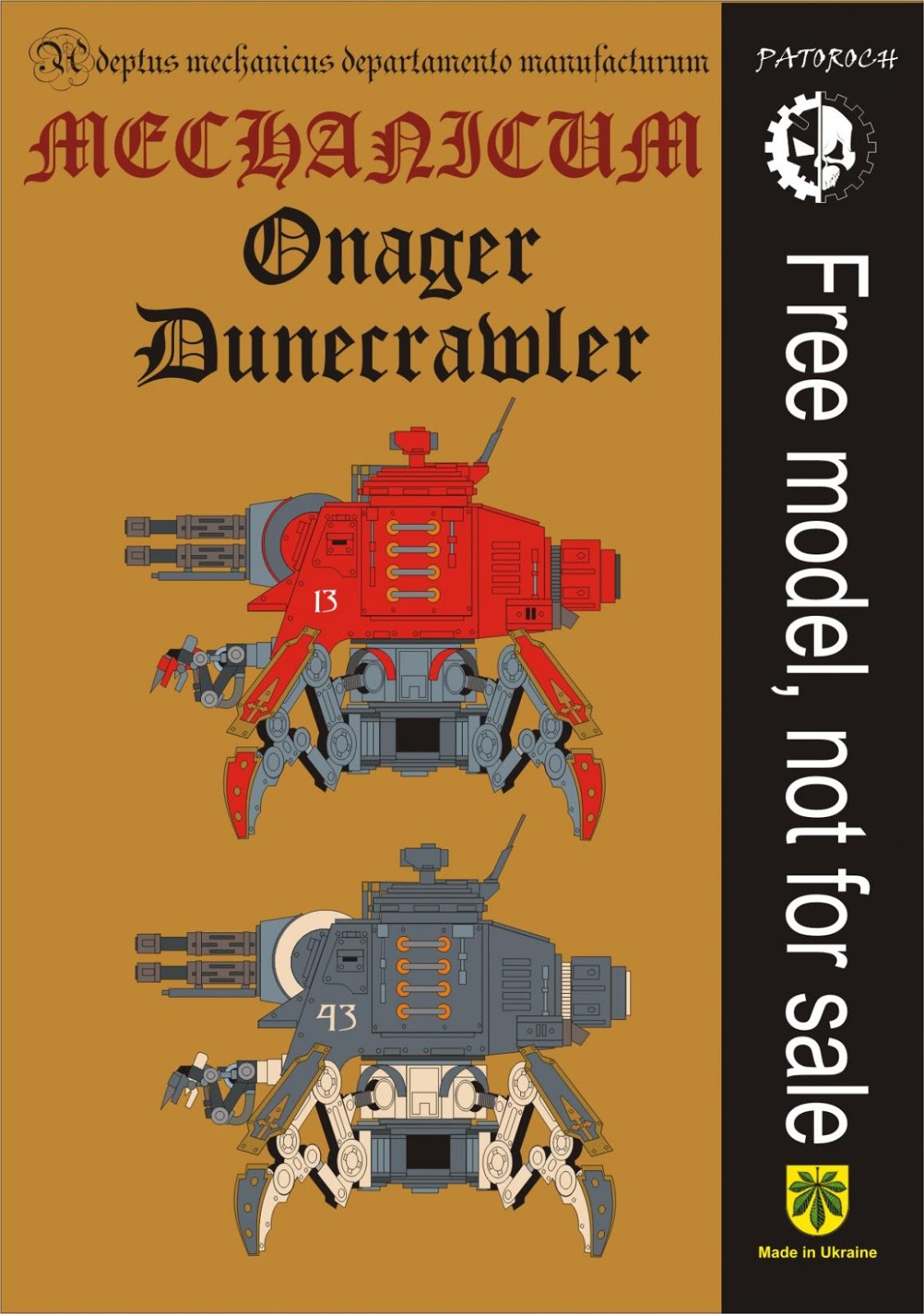 Paper Wargames: 40k Onager Dunecrawler