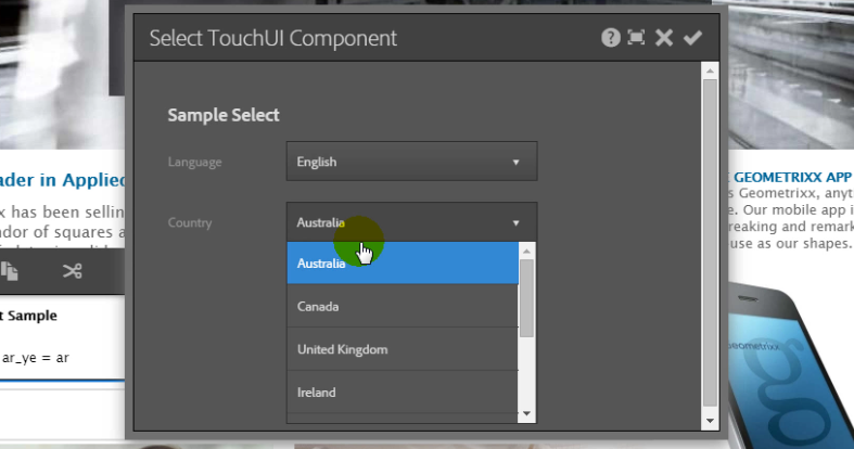 Experiencing Adobe Experience Manager (AEM, CQ): AEM 6 SP2 - TouchUI Adding Dynamic Select Options