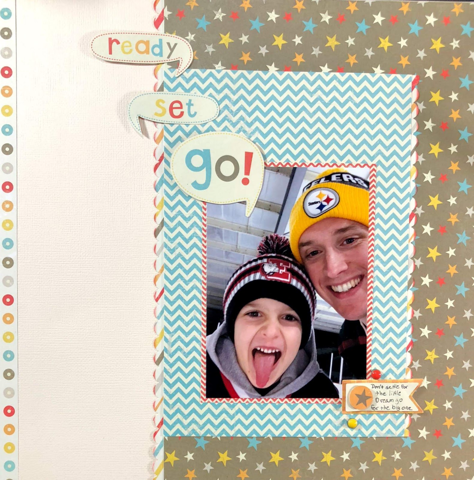 Scrap Our Stash Challenge: "Ready, Set, Go" Layout by Designer Lyne ...