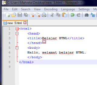 cara membuat html dasar - Green Technologi