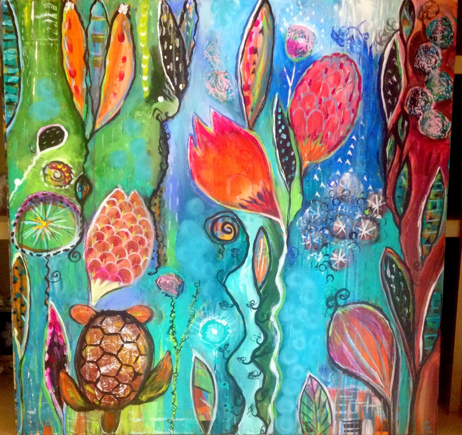 Artsy Fartsy by Artist, Carol Iyer: Finished another Intuitive painting ...