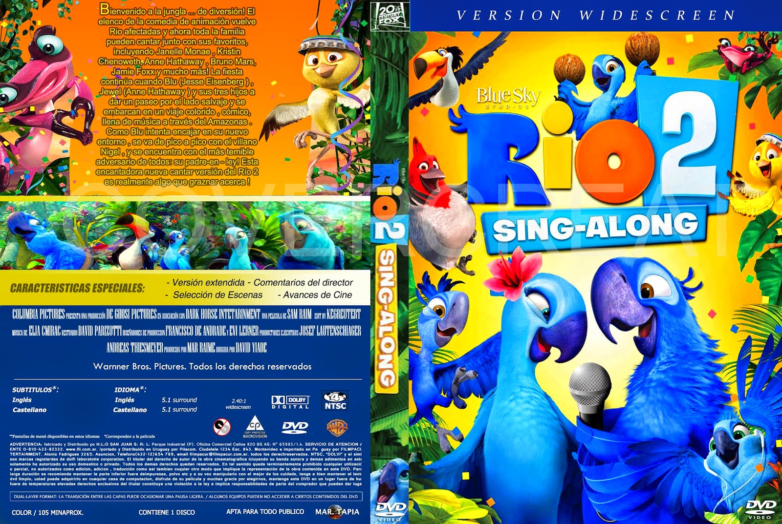COVERCARATULAS DE DVD - CD COVERCREATORS: RIO 2 SING ALONG DVD CD COVER