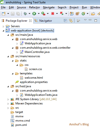 Anshul's Blog: Create your first Spring Boot web application with Maven & Thymeleaf: 4 Steps ...