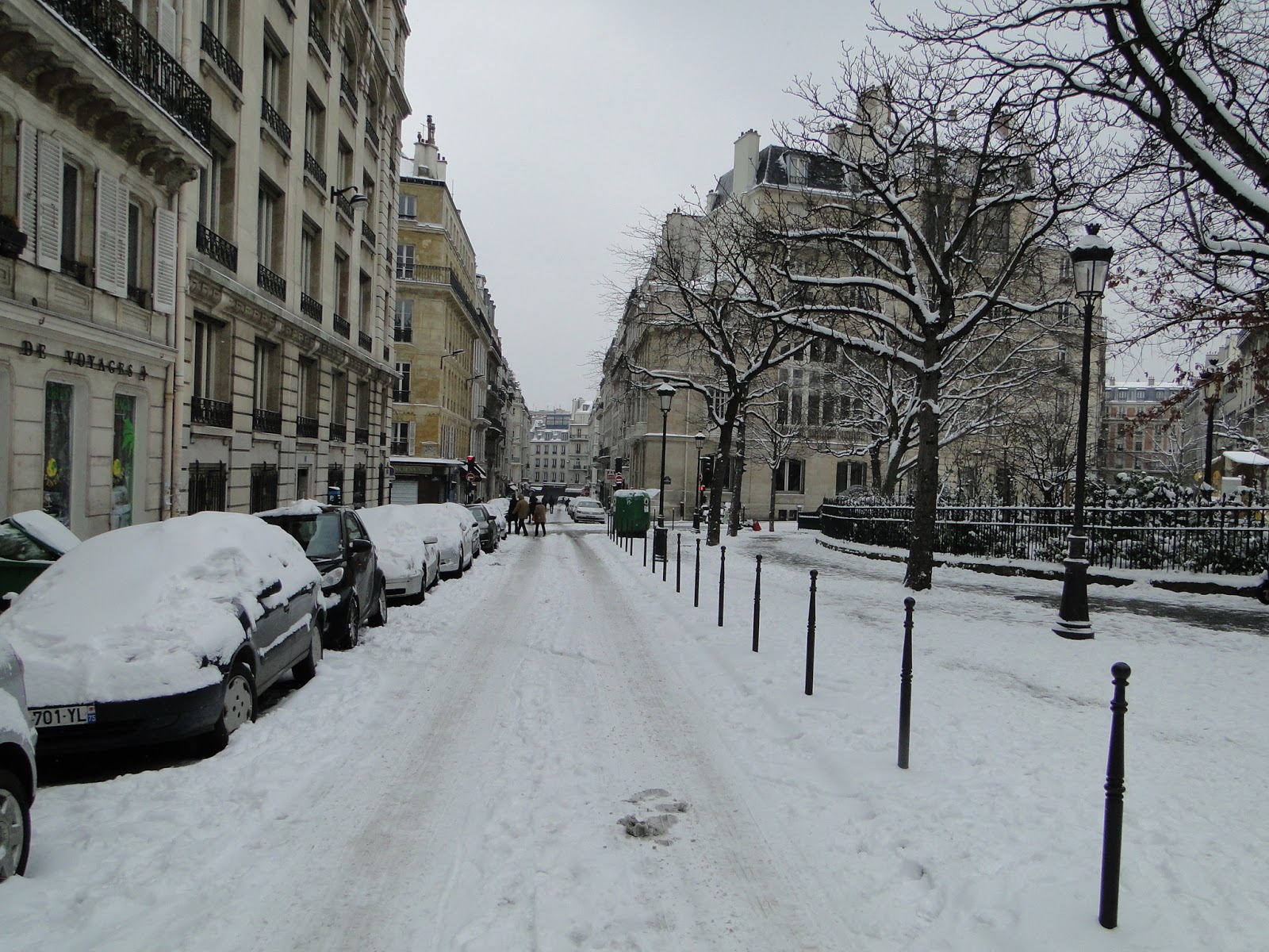 Fernanda vous contemple du haut de la Tour Eiffel: Paris sob a neve
