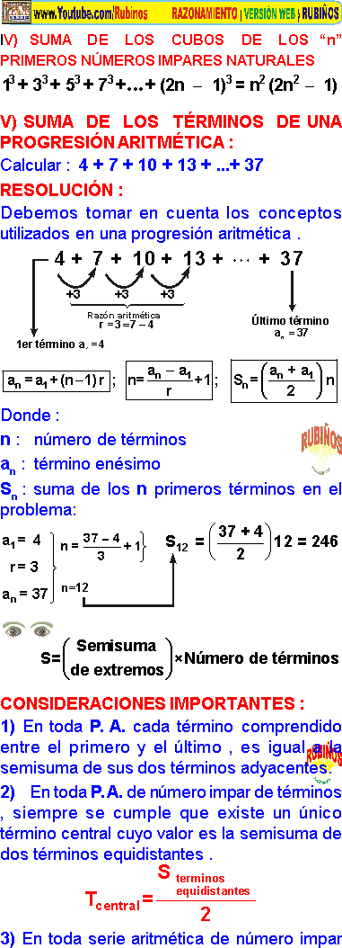 SUMATORIAS EJERCICIOS RESUELTOS DE RAZONAMIENTO MATEMÁTICO ...