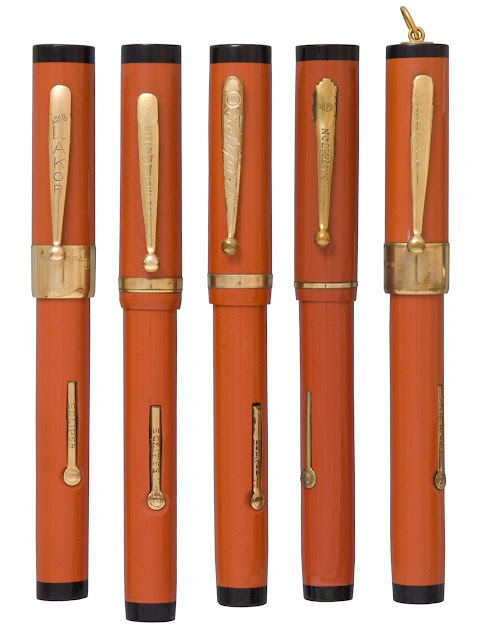 old fountain pens just for fun: LAKOR red mottled hard rubber pen with ...