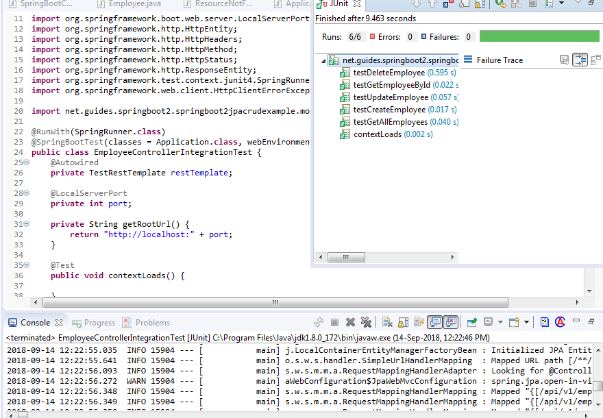 Spring Boot 2 CRUD REST APIs Integration Testing