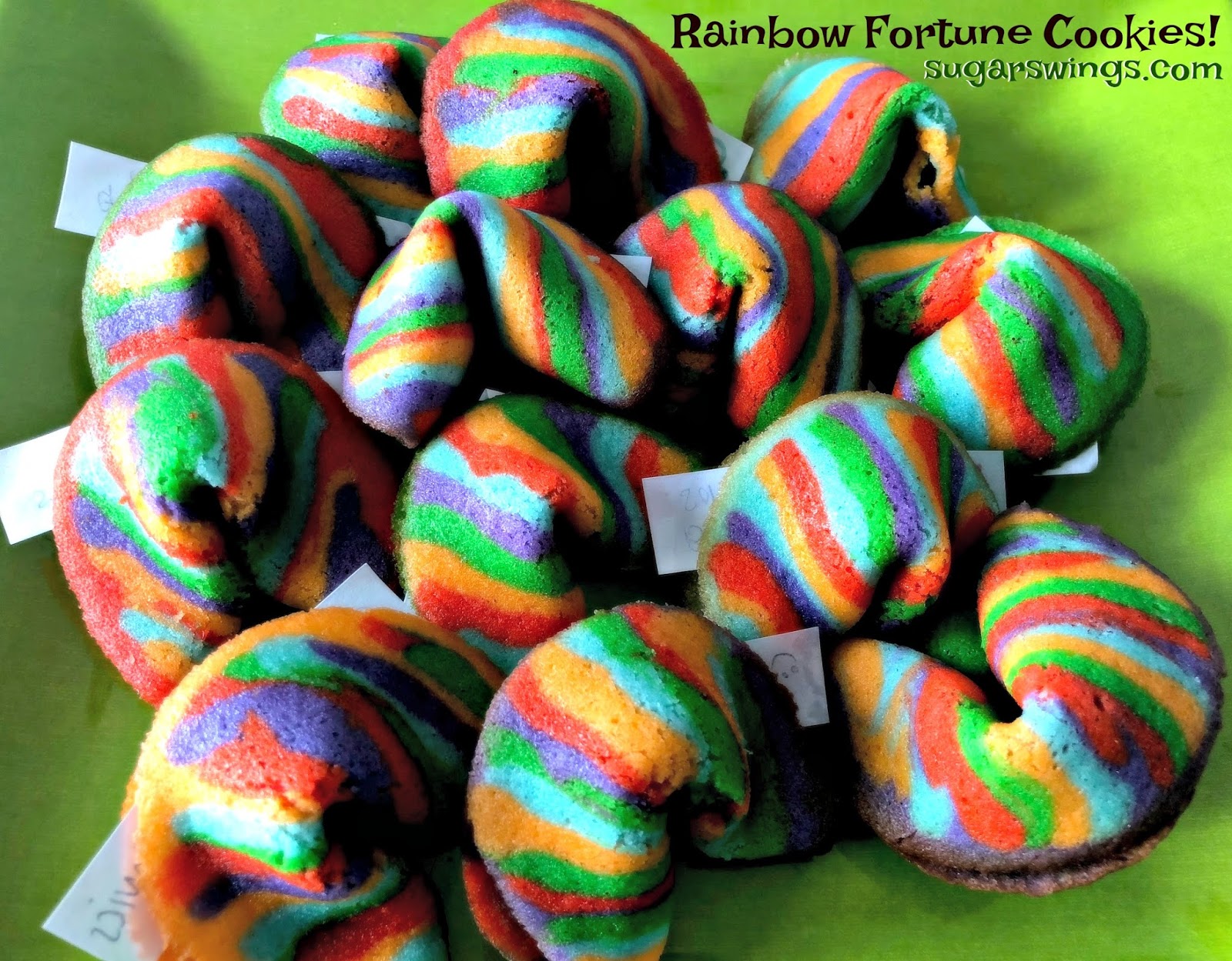 Sugar Swings! Serve Some: Rainbow Fortune Cookies