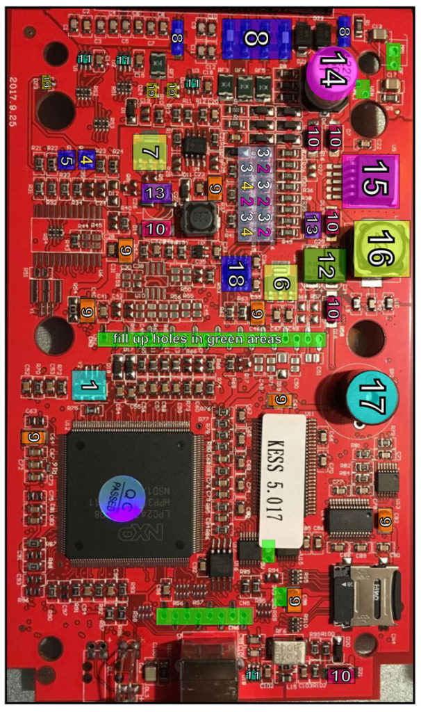 Kess V2 & Ktag Ksuite ECU Tuning Tools: Kess V2 5.017 Red PCB Rework ...