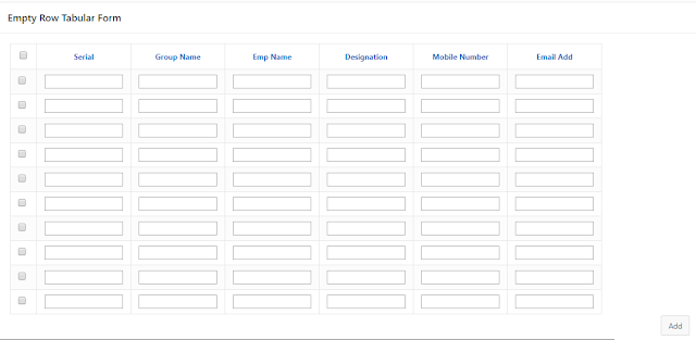 Qaium's IT Demonstration: Tabular Form Empty Row Show Without Data.
