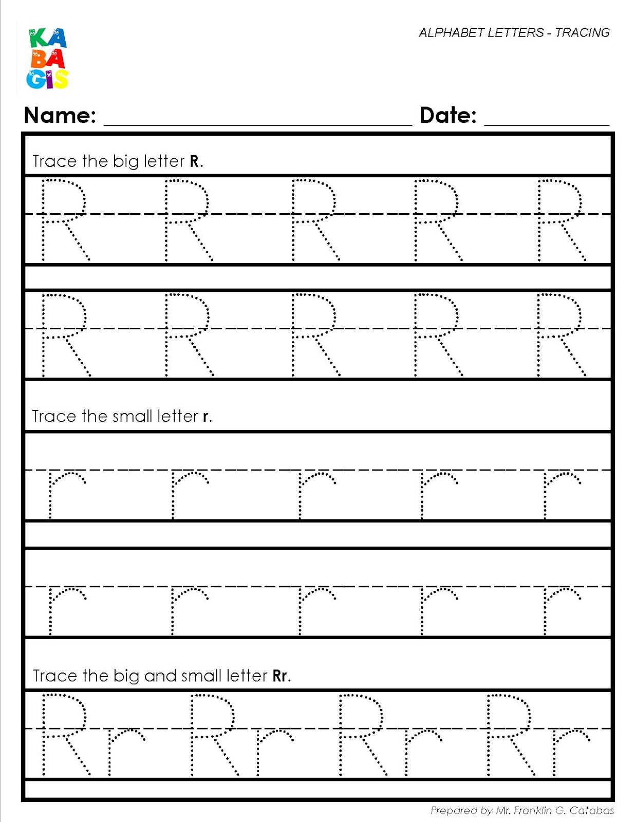 Kabagis: Alphabet Letters - Tracing A - Z