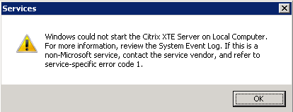 Citrix Troubleshooting Steps: Windows could not start the Citrix XTE ...