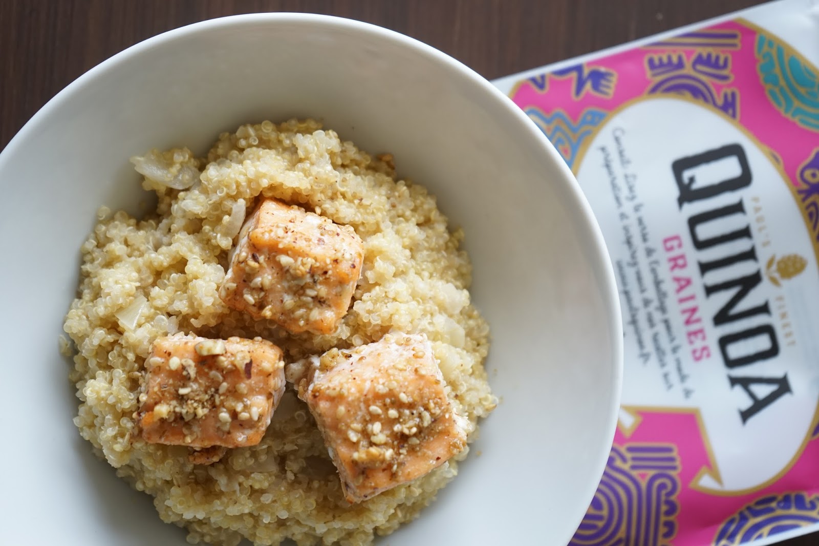The Cook Time: Quinoa cuit façon risotto, cubes de saumon au mélange d ...