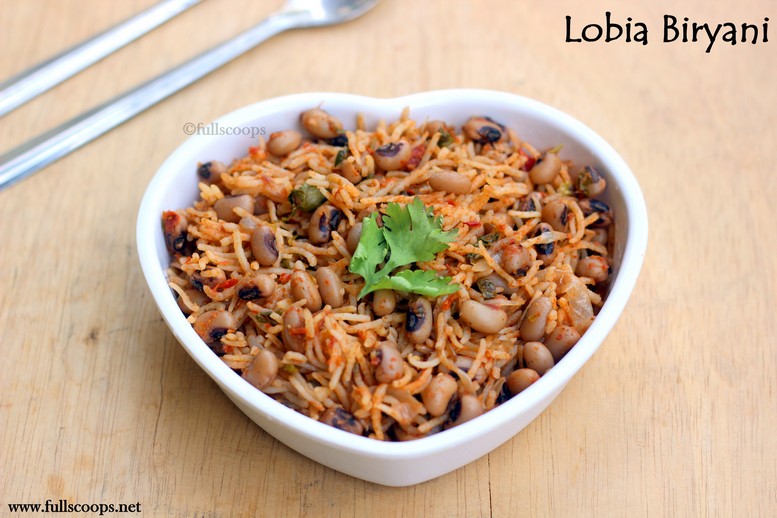 Lobia Biryani ~ Full Scoops - A food blog with easy,simple & tasty recipes!