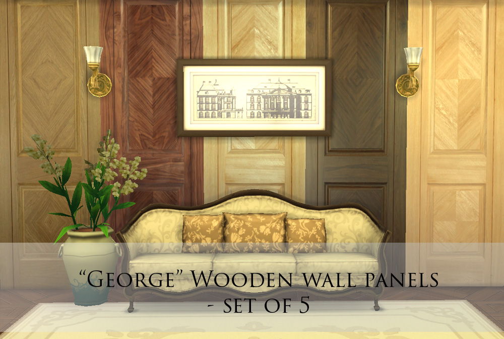 TS4: George - Wood Panel Set | History Lover's Sims Blog