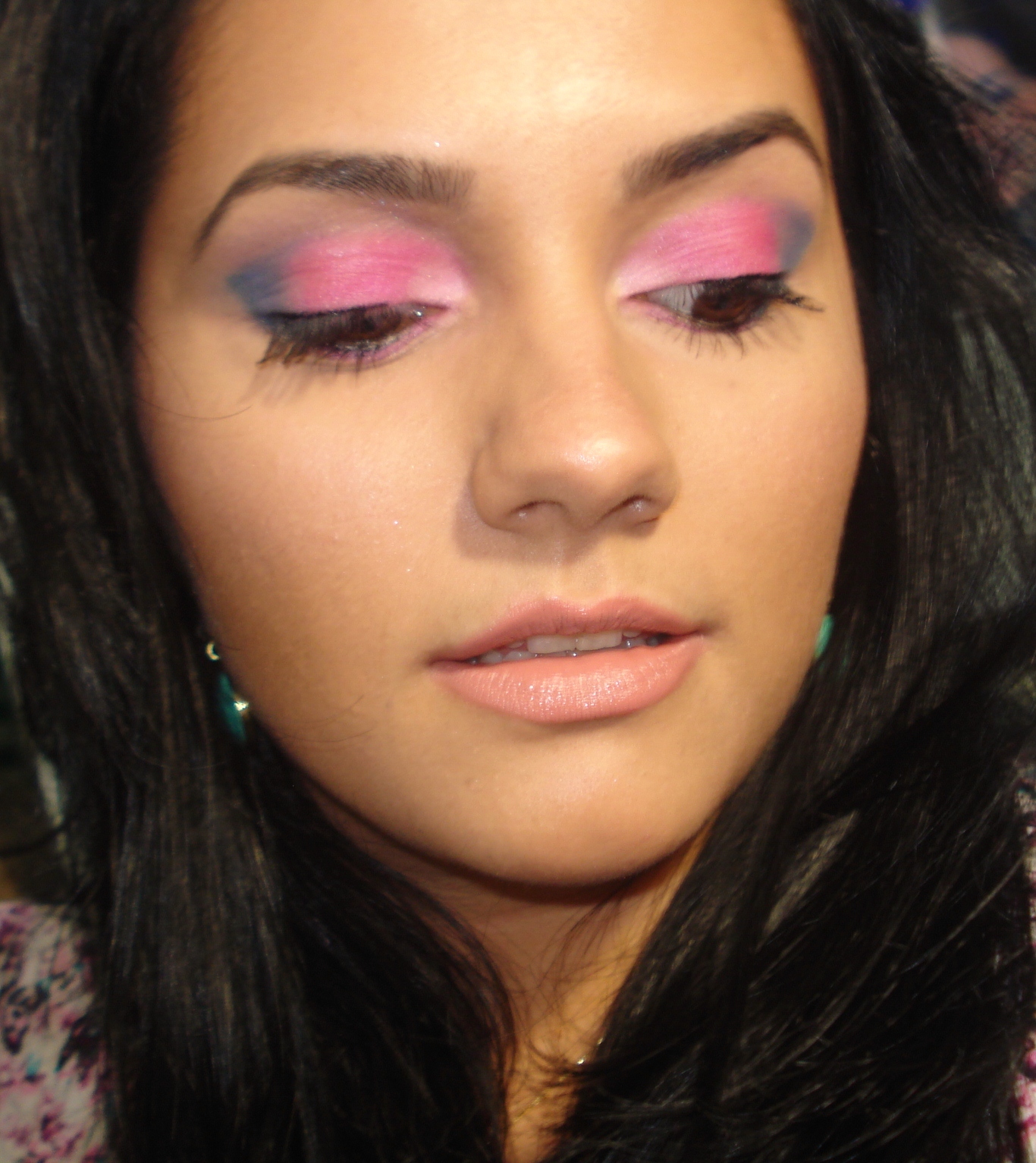 MileneMenina Maquiada: Maquiagem Rosa com Azul, para o dia