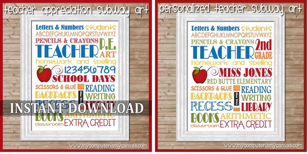 {NEW} Teacher Appreciation Printables! - My Computer is My Canvas