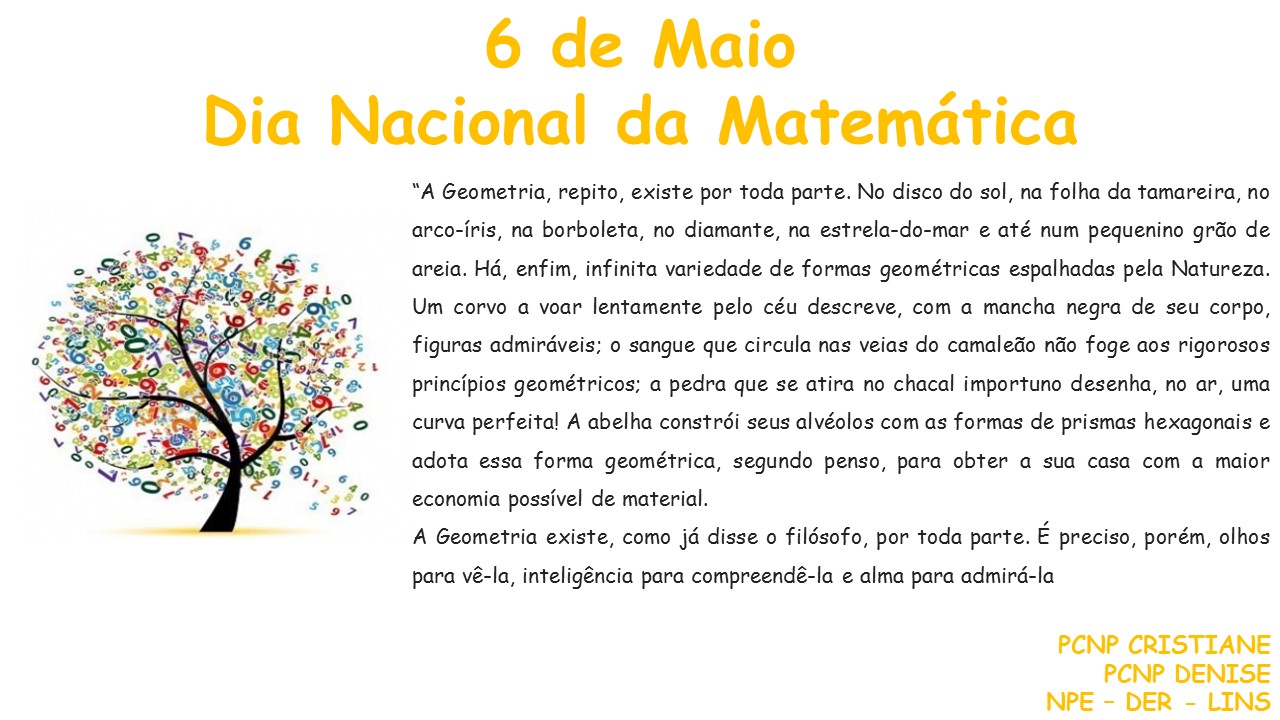 MATEMÁTICA É TUDO!: DIA NACIONAL DA MATEMÁTICA