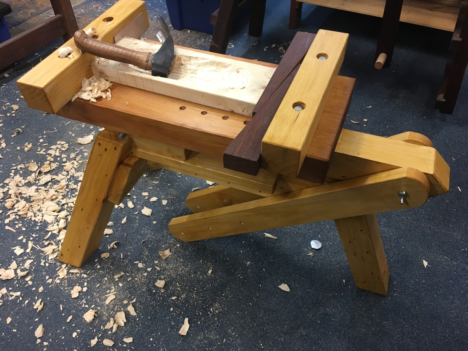 The Joy of Wood: Combining a Shaving Horse and Bowl Carving Bench - My ...