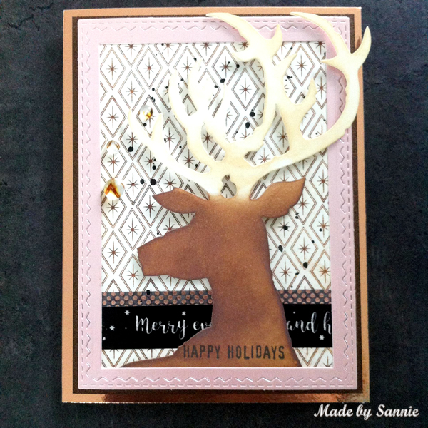 Stitched Christmas card with video tutorial ~ Made by Sannie