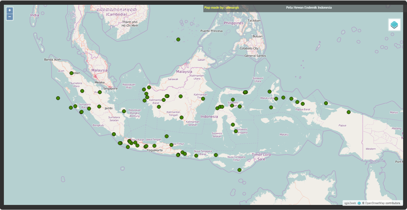 Peta online penyebaran binatang endemik atau hewan endemik Indonesia ...