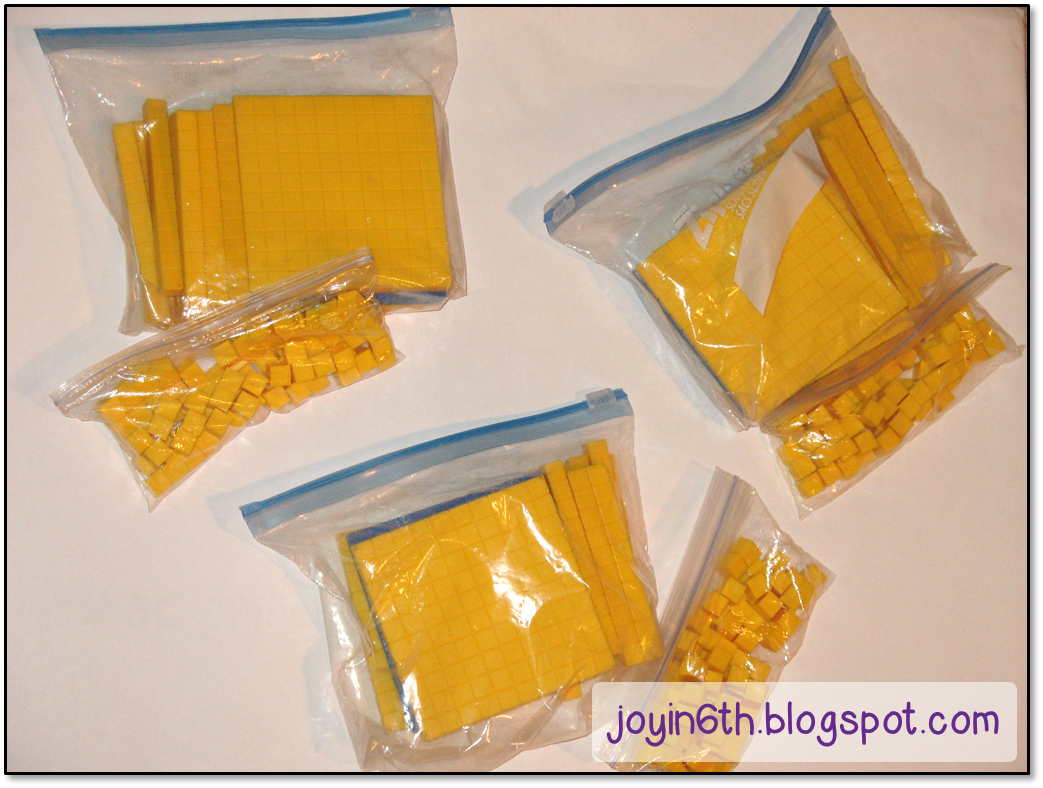 Finding JOY in 6th Grade: 26th Day: Math Manipulatives for Partners or ...