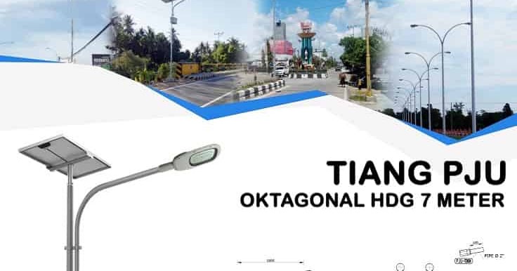 JUAL TIANG PJU OCTAGONAL HOT DIP GALVANIS 7 METER