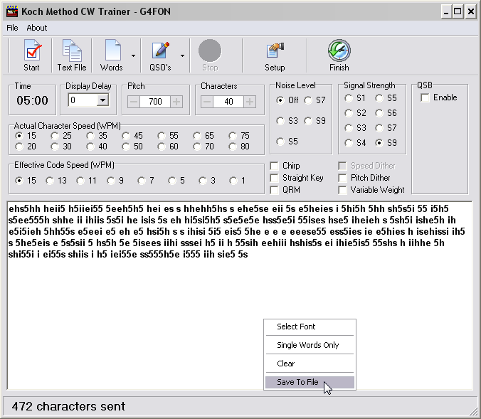 Appunti di radioamatore: Configurare G4FON Koch Method CW Trainer