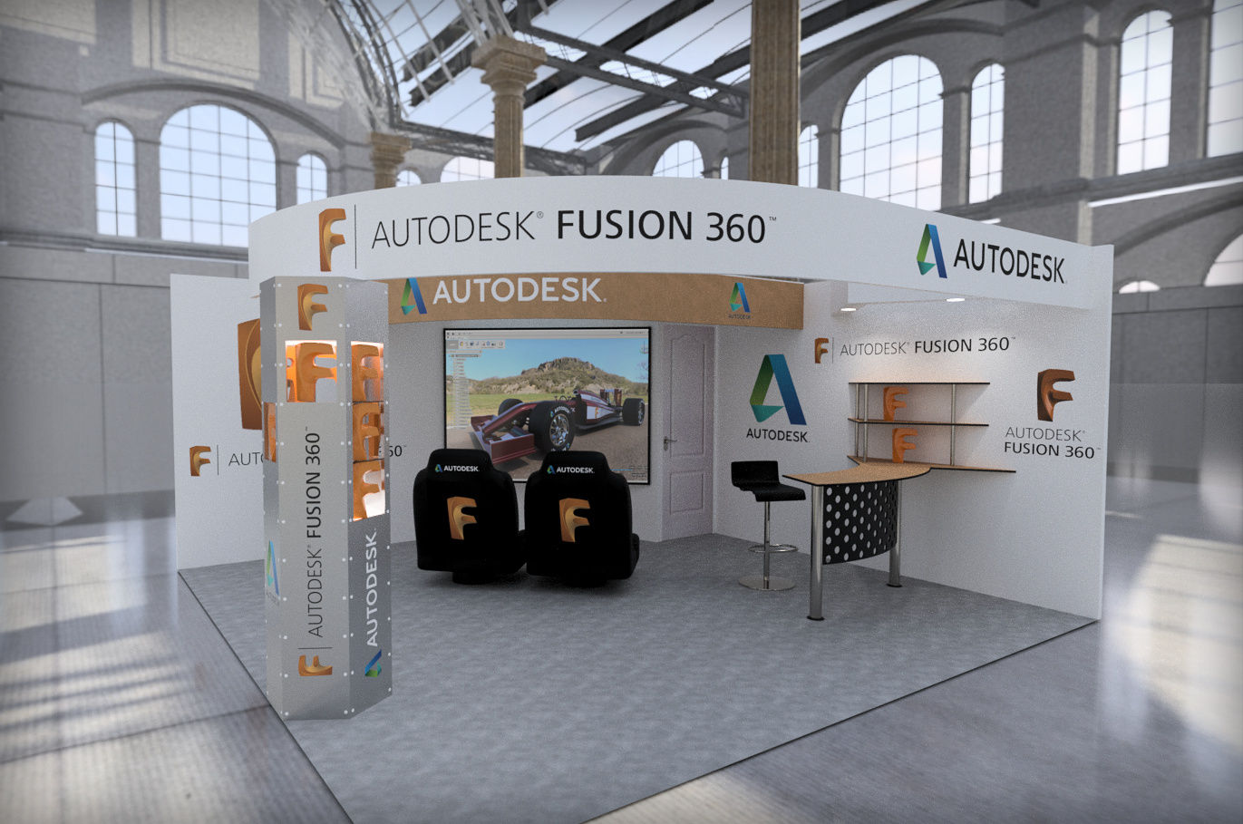 Jonás Alberto Vidal Valdivia: Stand Promocional en Autodesk Fusion 360