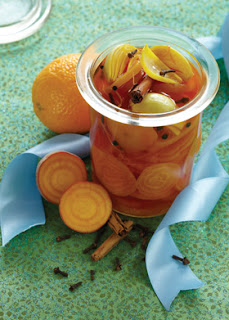 Appelsinsyltede gule beder