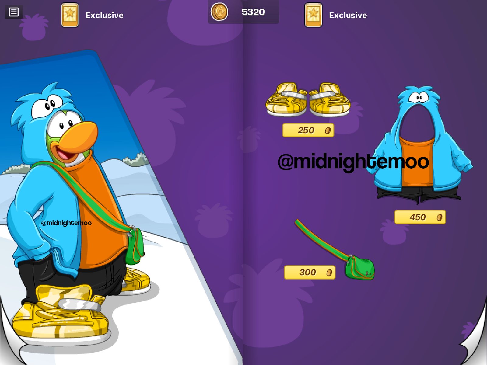 NEW 'My Penguin' Exclusive Items! | Midnight Emo in Club Penguin