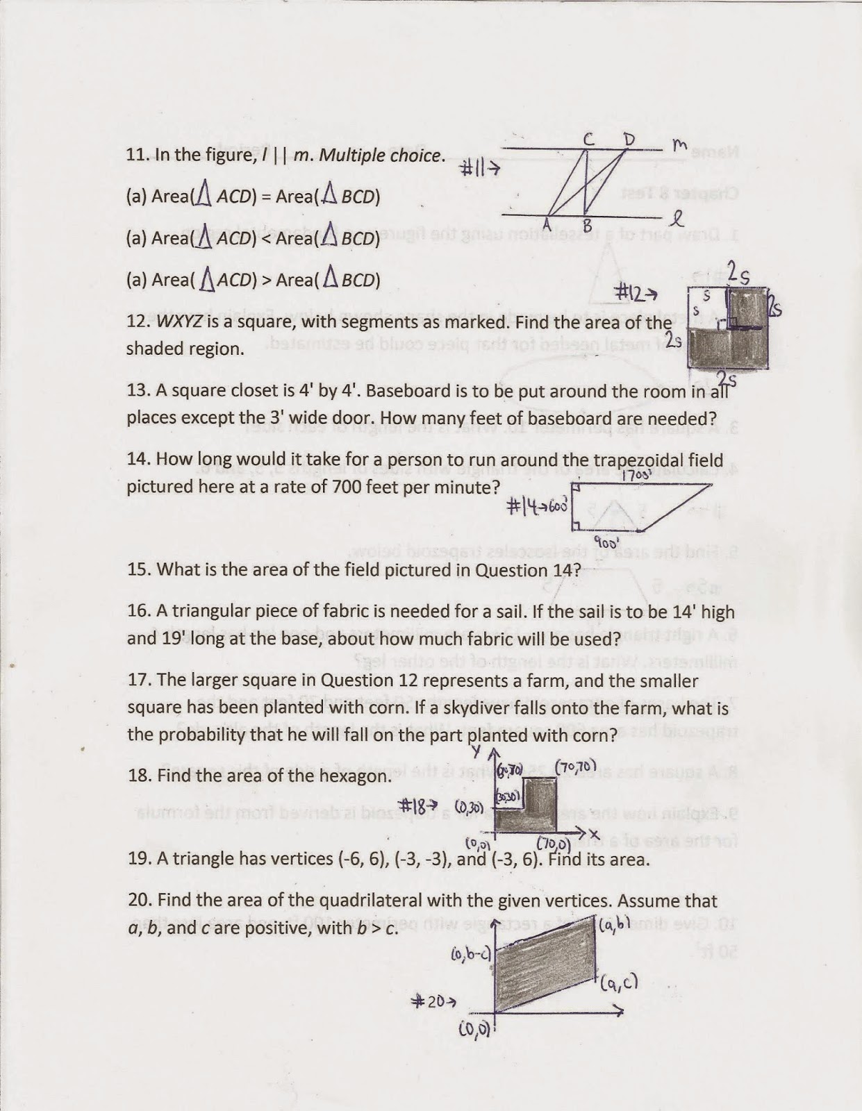 Geometry, Common Core Style: Chapter 8 Test (Day 90)