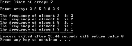 Occurrence of number in Array in c - Program