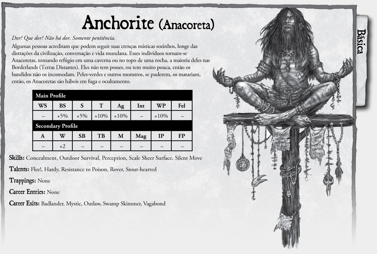 WARHAMMER MINAS GERAIS - VALE DO AÇO: Carreiras: ANCHORITE (Anacoreta)