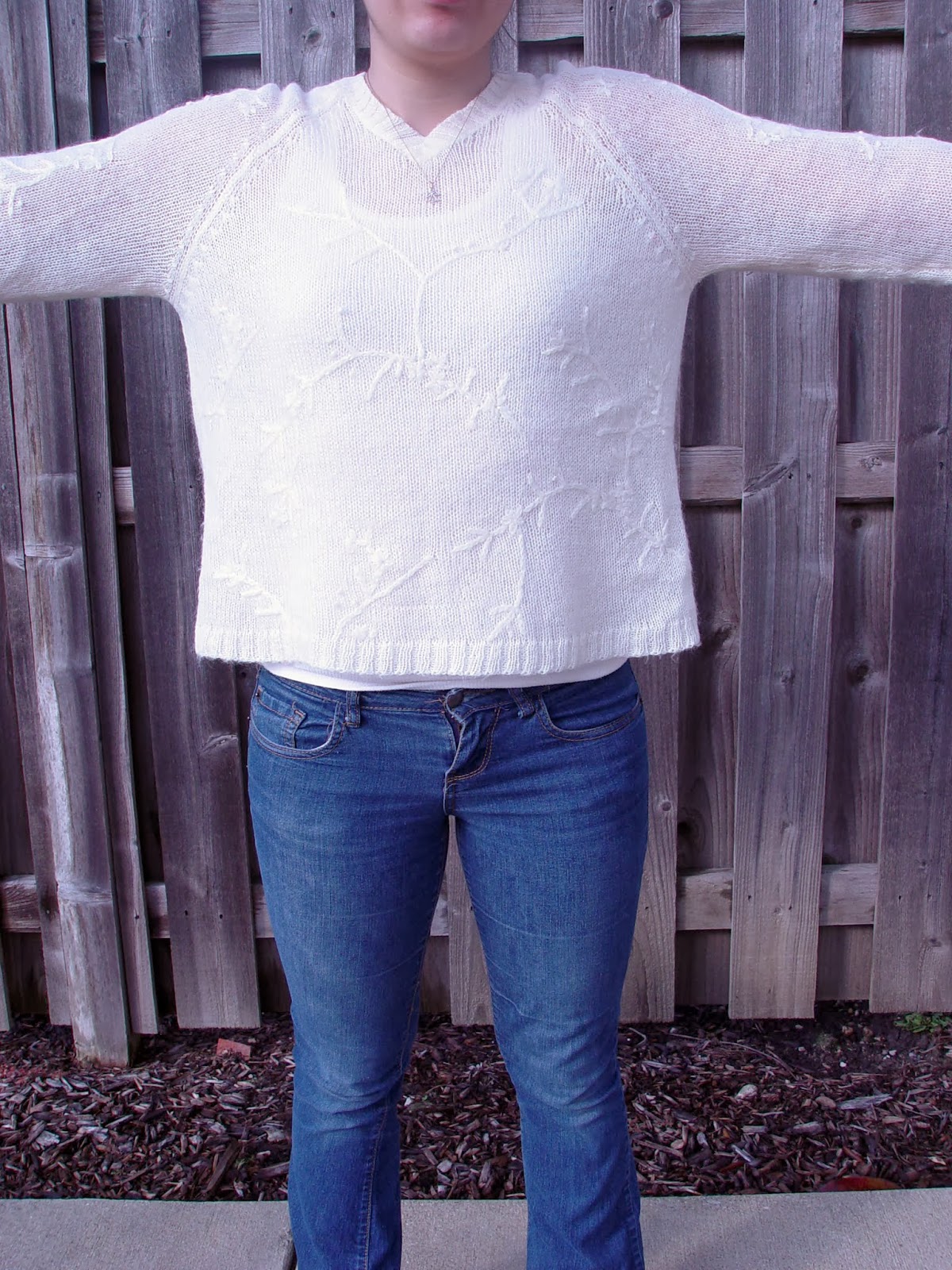 So Creative!: White Sweater Refashion. Add length to a sweater or shirt