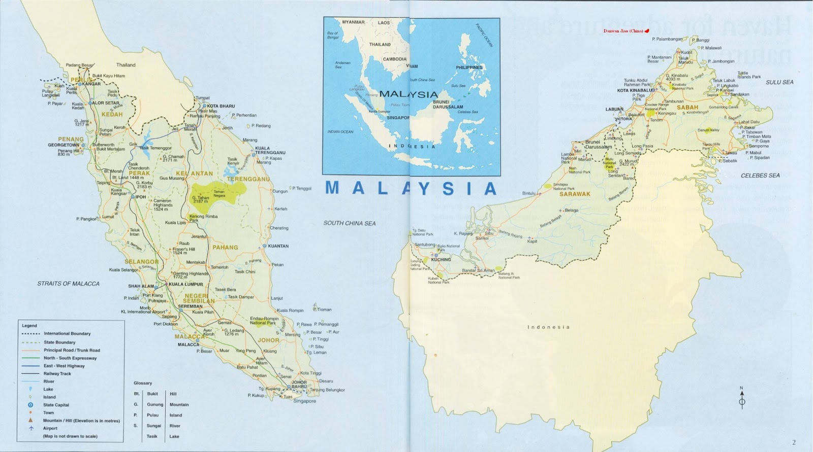 MALAYSIA - GEOGRAPHICAL MAPS OF MALAYSIA