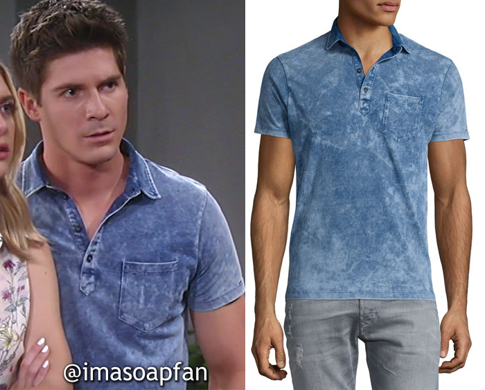 Dillon Quartermaine's Distressed Blue Polo Shirt - General Hospital ...