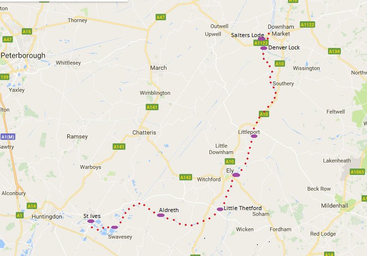 Kev & Deb's cruise: St Ives to Salters Lode