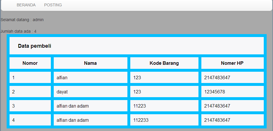 SISTEM APLIKASI DATA PENJUALAN HANDPHONE PHP