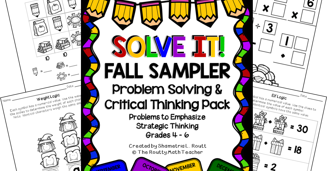 Classroom Freebies Too: Free Solve It! Fall Problem Solving Sampler