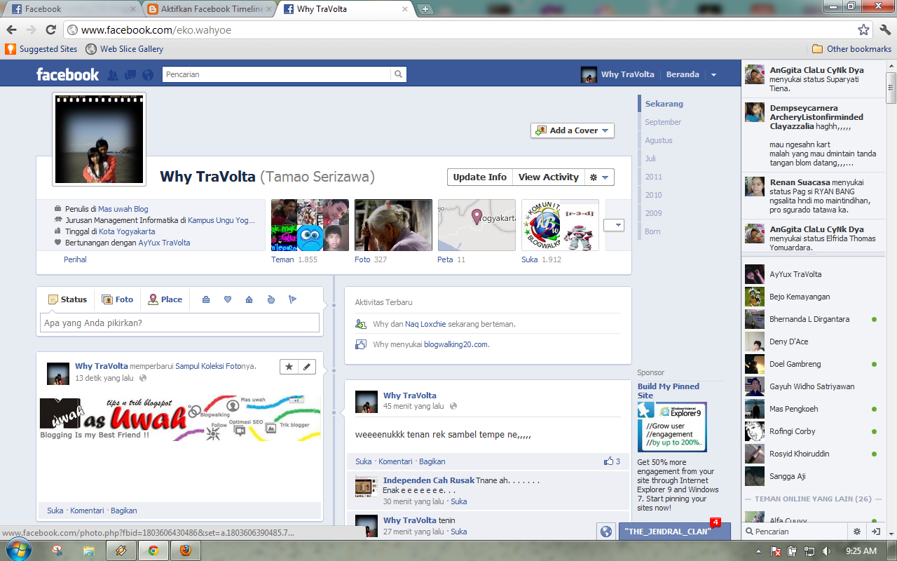 Tampilan Terbaru Facebook Timeline:Mas uwah | Trik blogger | Optimasi seo